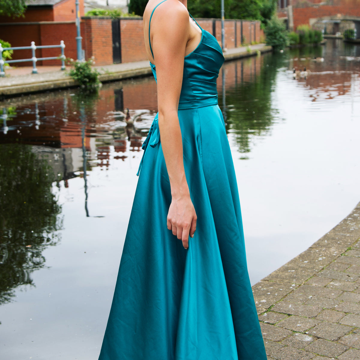 ALEXANDRIA | PLEATED BUST MIDI BALL GOWN DRESS – CJE Prom
